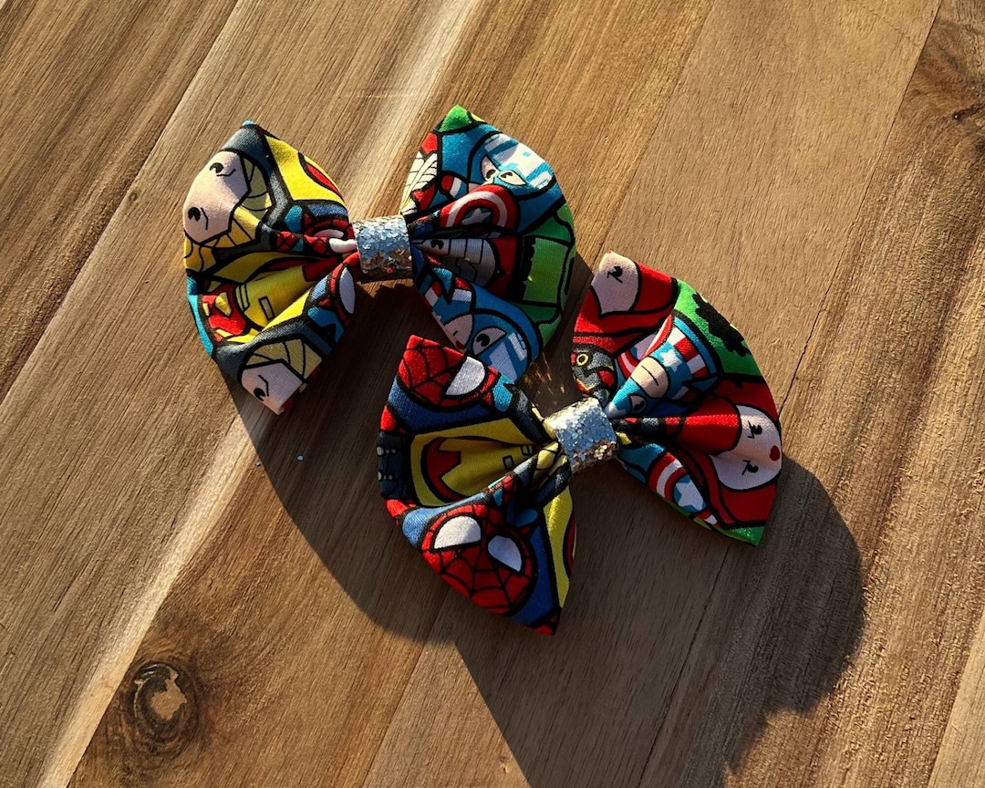 Spider Man Hair Bow, Pigtail Bows Girls Bows, Womans Bow, Newborn ...
