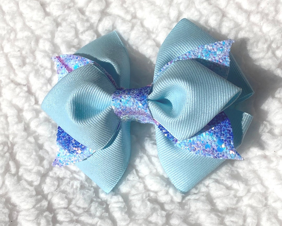 Sky Blue Bow, Toddler Bow, Pigtail Bow, Big Girls Bow - Etsy
