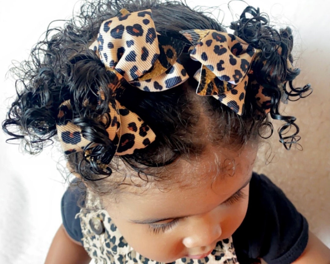 Cheetah Bow, 4 in Bow, Little Girl Bow, Toddler Bows, Baby Bows, Baby ...