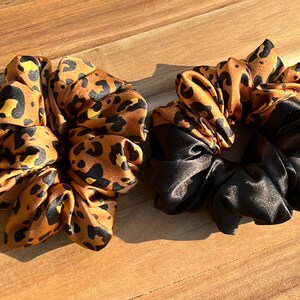 Satin Cheetah Print Scrunchie, Hair Accessories, Leopard Print - Etsy