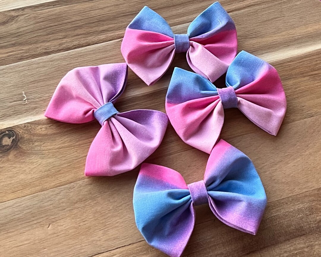 Ombre Hair Bow Girls Hair Bow Tye Dye Bow, Newborn Headband, Fabric ...