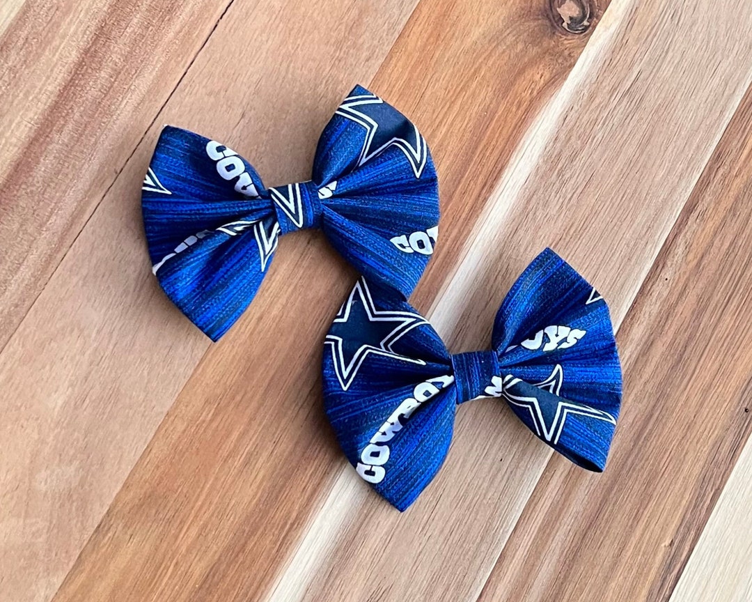 Dallas Cowboys Bows, Pigtail Bows, Girls Hair Bows, Woman Boys - Etsy