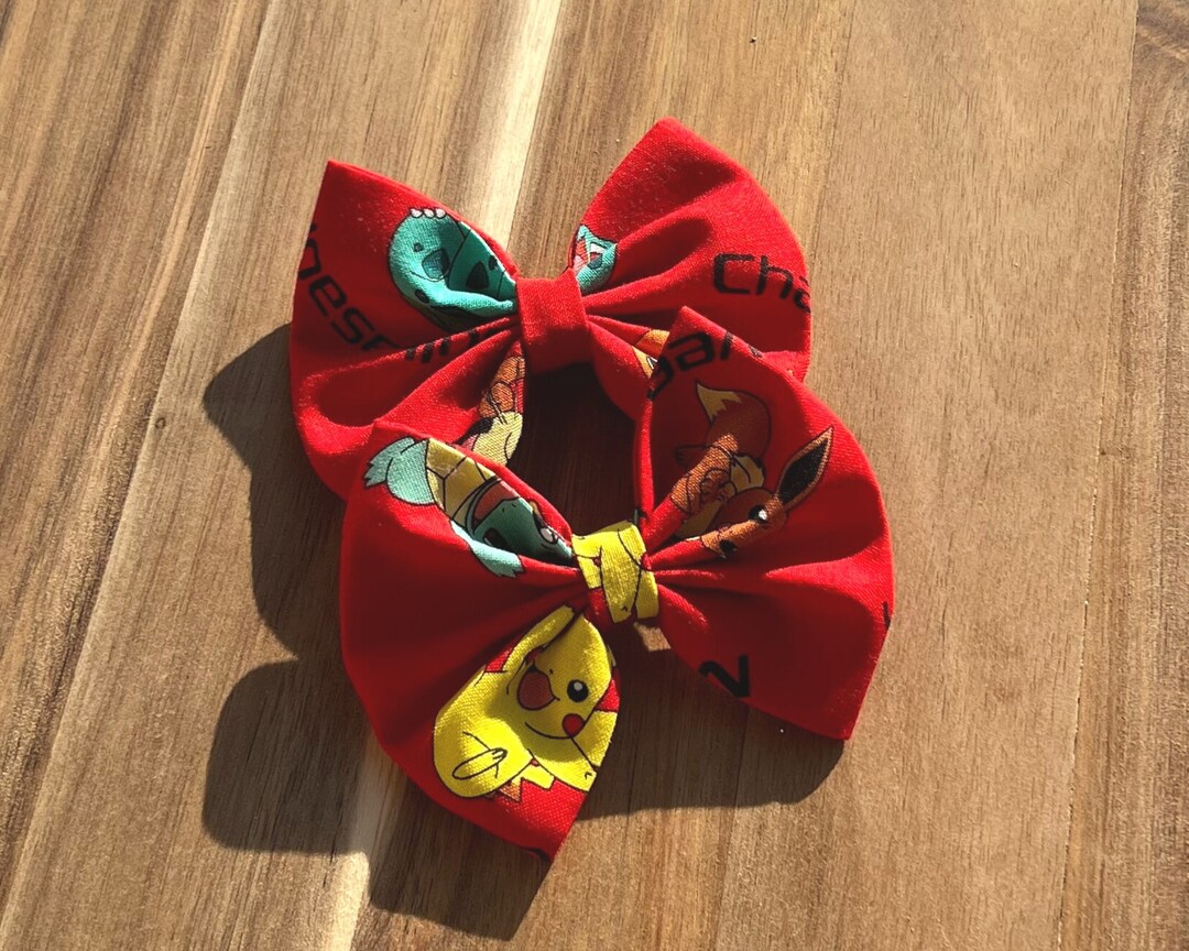Pokémon Hair Bow, Girls Hair Bow Woman Hair Bow, Pigtail Bows - Etsy