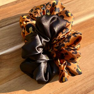 Satin Cheetah Print Scrunchie, Hair Accessories, Leopard Print - Etsy