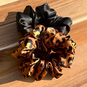 Satin Cheetah Print Scrunchie, Hair Accessories, Leopard Print - Etsy