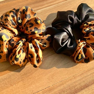 Satin Cheetah Print Scrunchie, Hair Accessories, Leopard Print - Etsy
