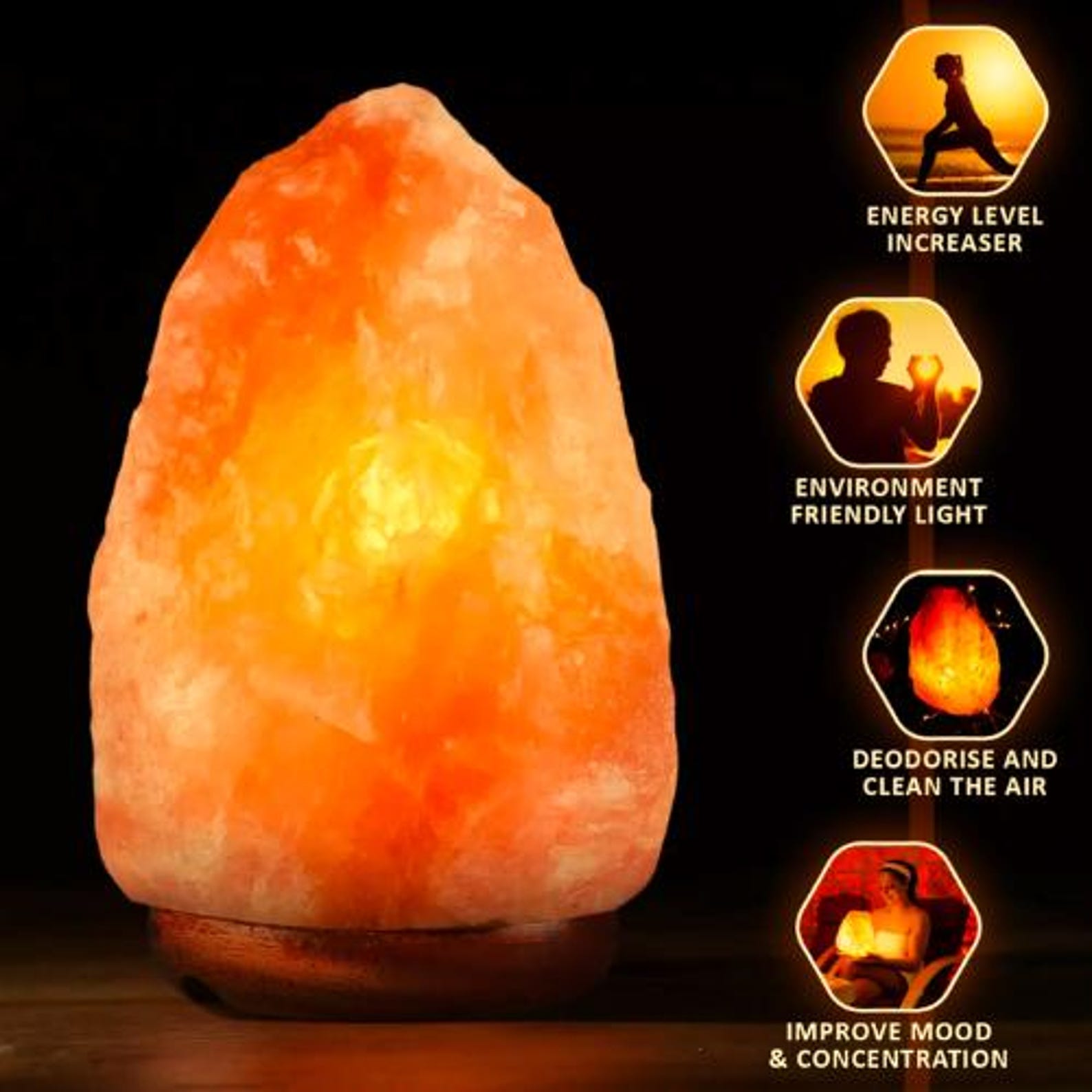 Himalayan Salt Lamp (pack of 2) 2-3 Kg Genuine Crystal Rock Salt Lamp ...