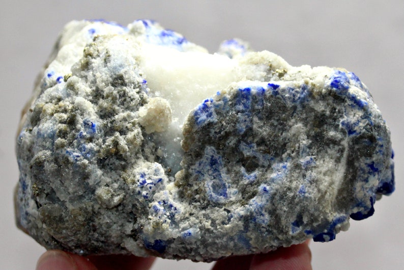 431.0 GM Blue Lazurite With Phlogopite & Golden Pyrite Crystals Cluster ...