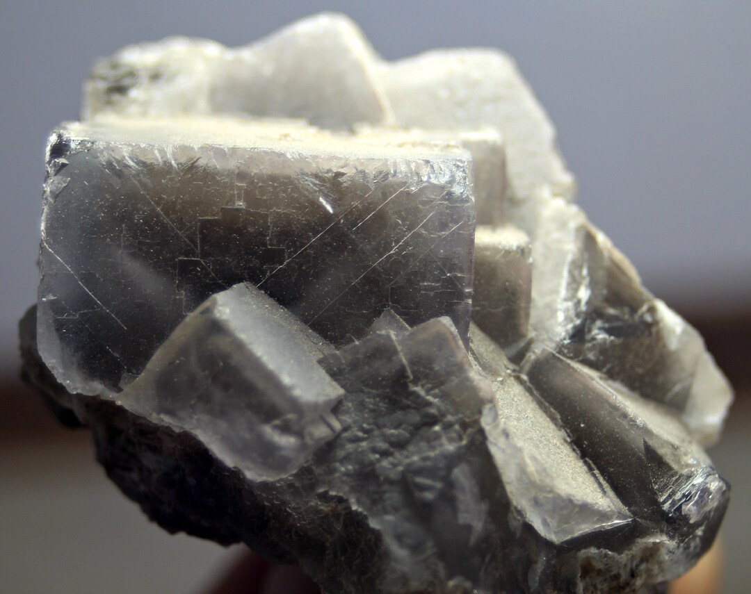 Fluorite Crystal 157.0 Gm Rare Unusual Grey Natural Fluorite Crystals ...