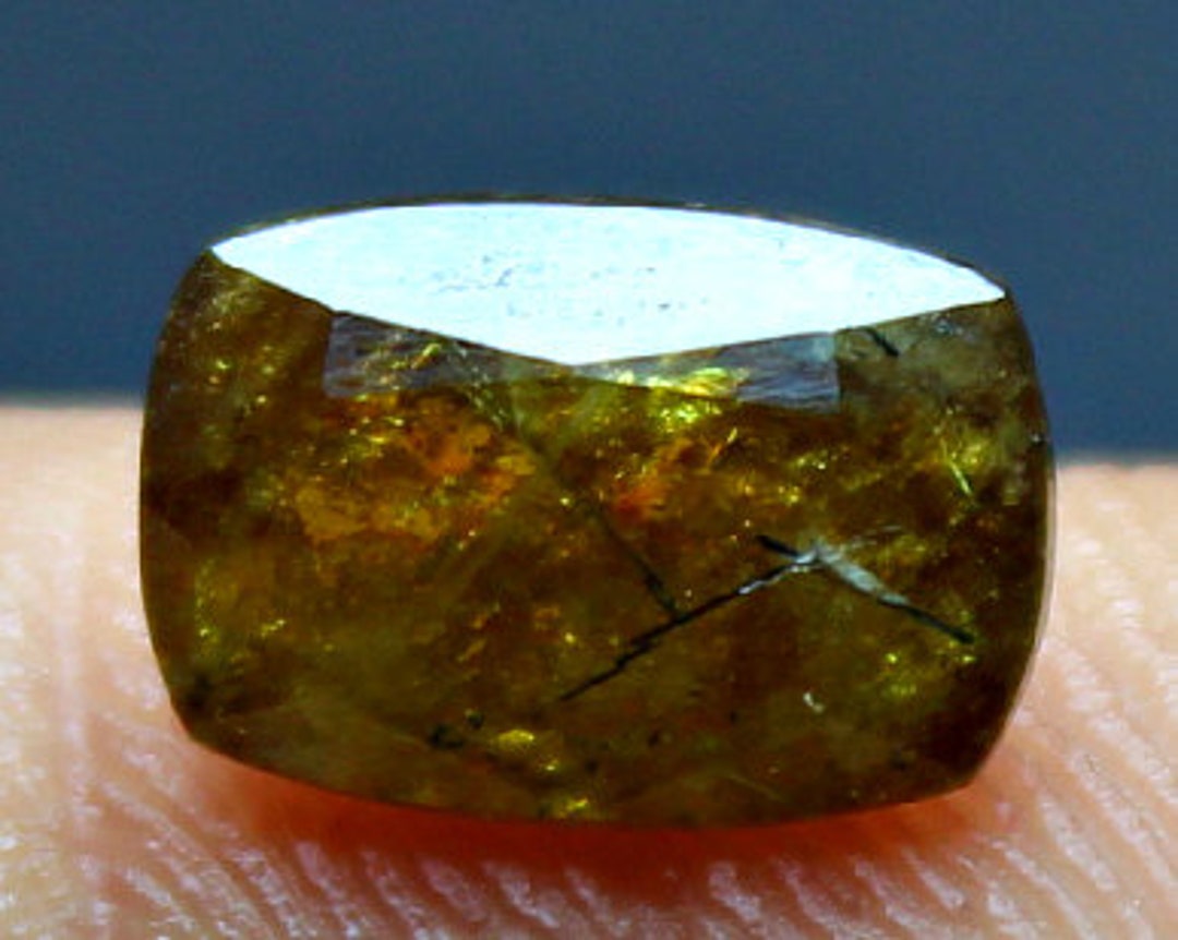 2.50 CT Rare Yellow Sphene Gemstone – VVS Rutilated Cushion Cut - Etsy