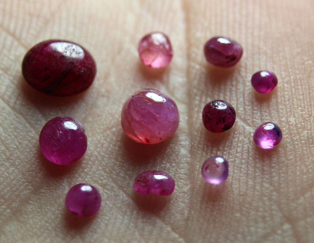 Natural Red Ruby Cabochon: 3.60 Ct Round Gemstone, Afghanistan - Etsy