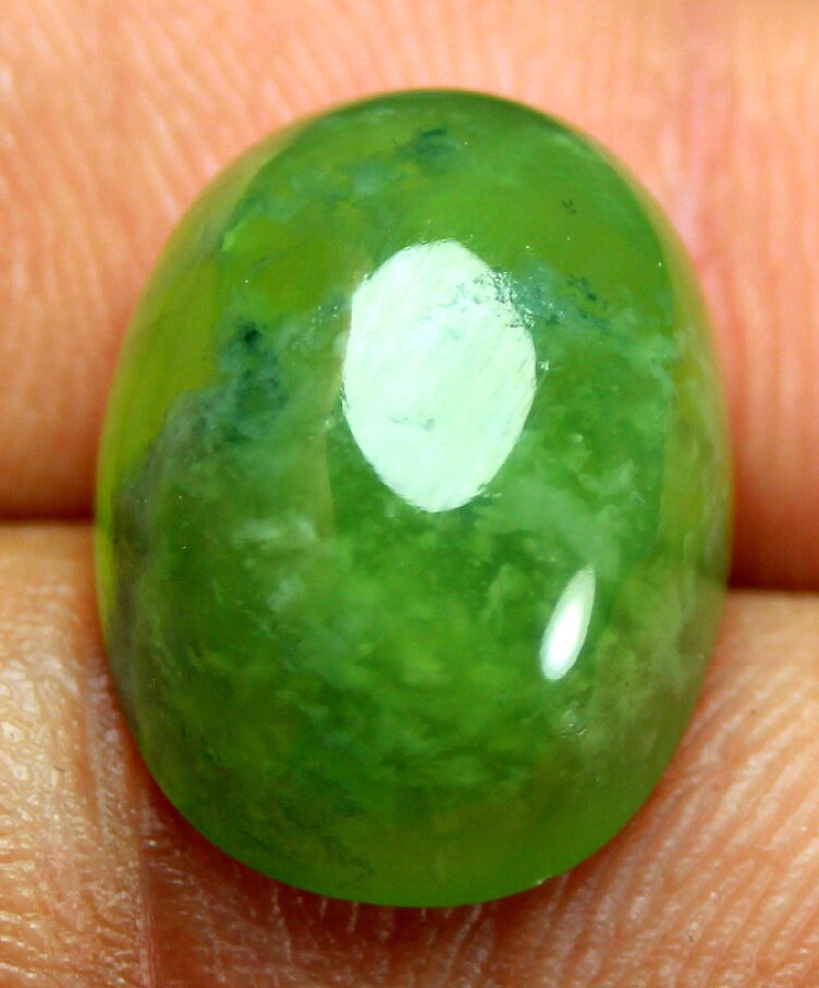 23.0 CT Green Solar Hydrogrossular Garnet Oval Cabochon for | Etsy