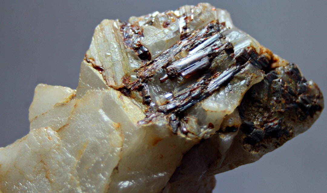 142.0 Gm Rare Tantalite Crystals on Scepter Quartz - Terminated Natural ...