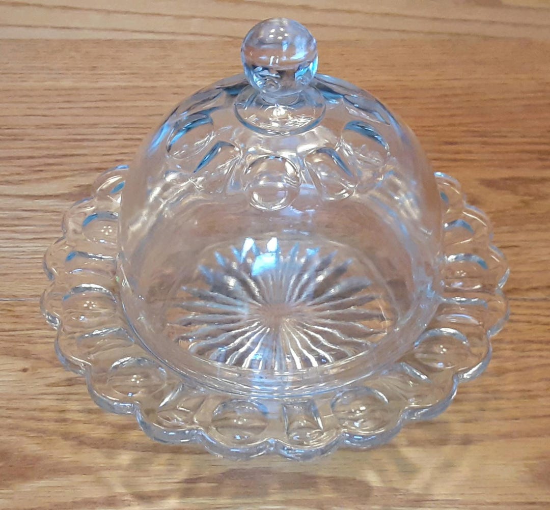 Helsey Colonial Domed Clear Glass Butter Dish - Early 20th Century - Etsy