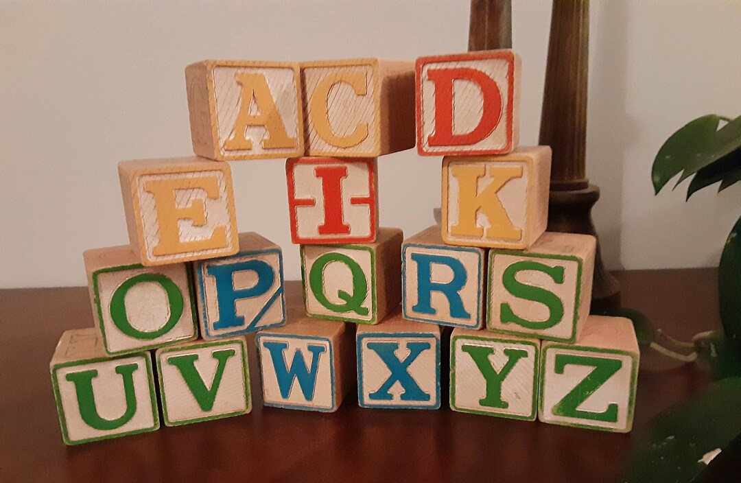 Children's Alphabet Blocks Vintage 1950s - Etsy