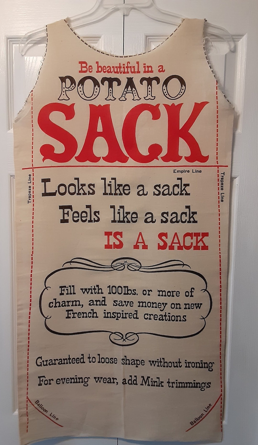 Sack Dress 1950s Vintage Potato Sack Material - Etsy