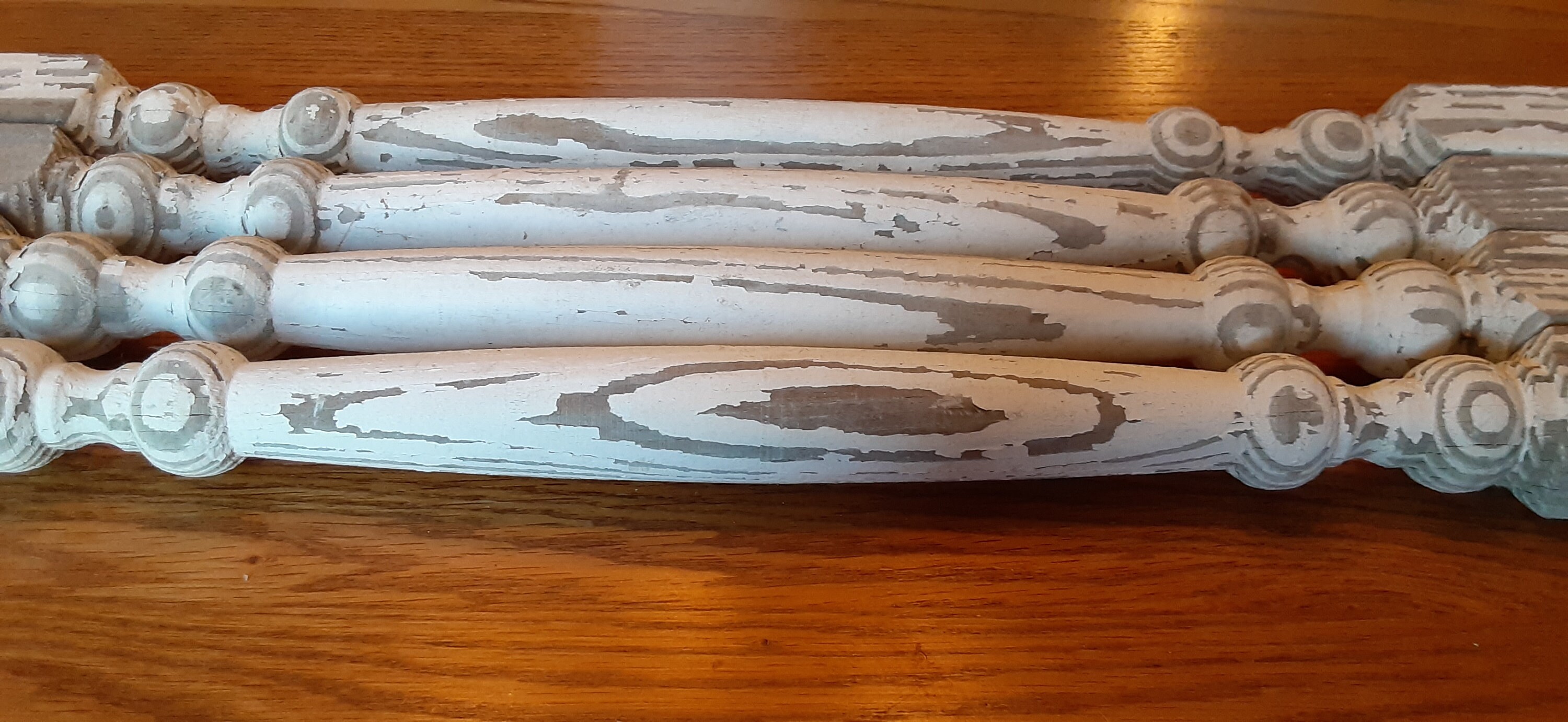 Salvaged Wood Spindles, DIY Chippy White Wood Spindles, Craft Spindles ...