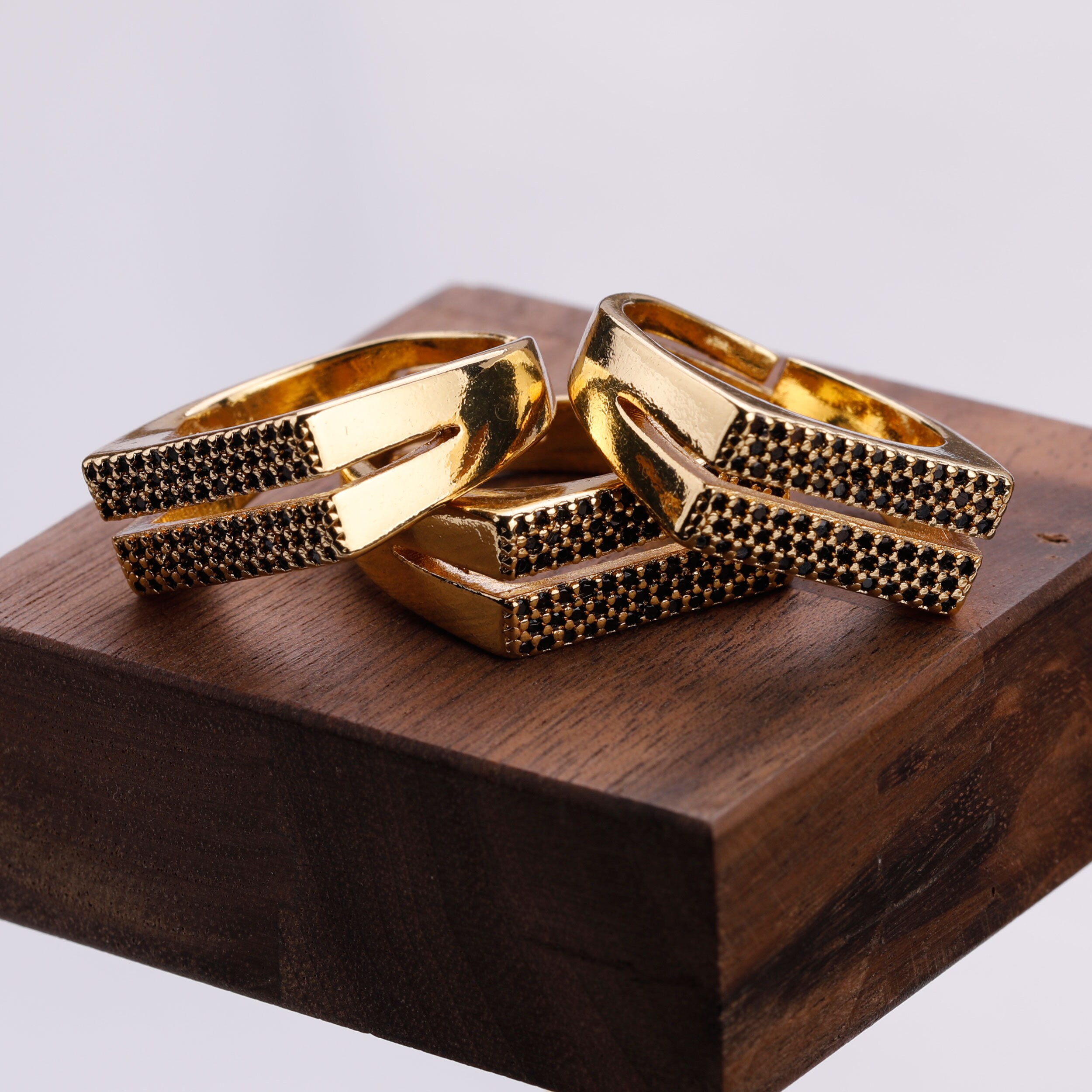 CZ Micro Pave Adjustable Gold Band Ring Fashion Ring Jewelry | Etsy