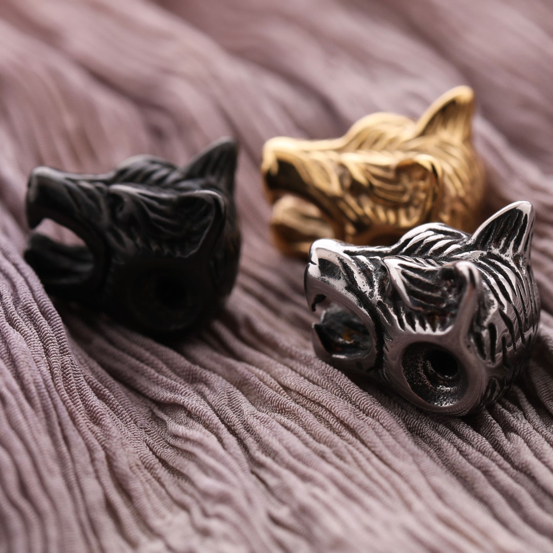3 Colors 304L Wolf Head Beads - Etsy