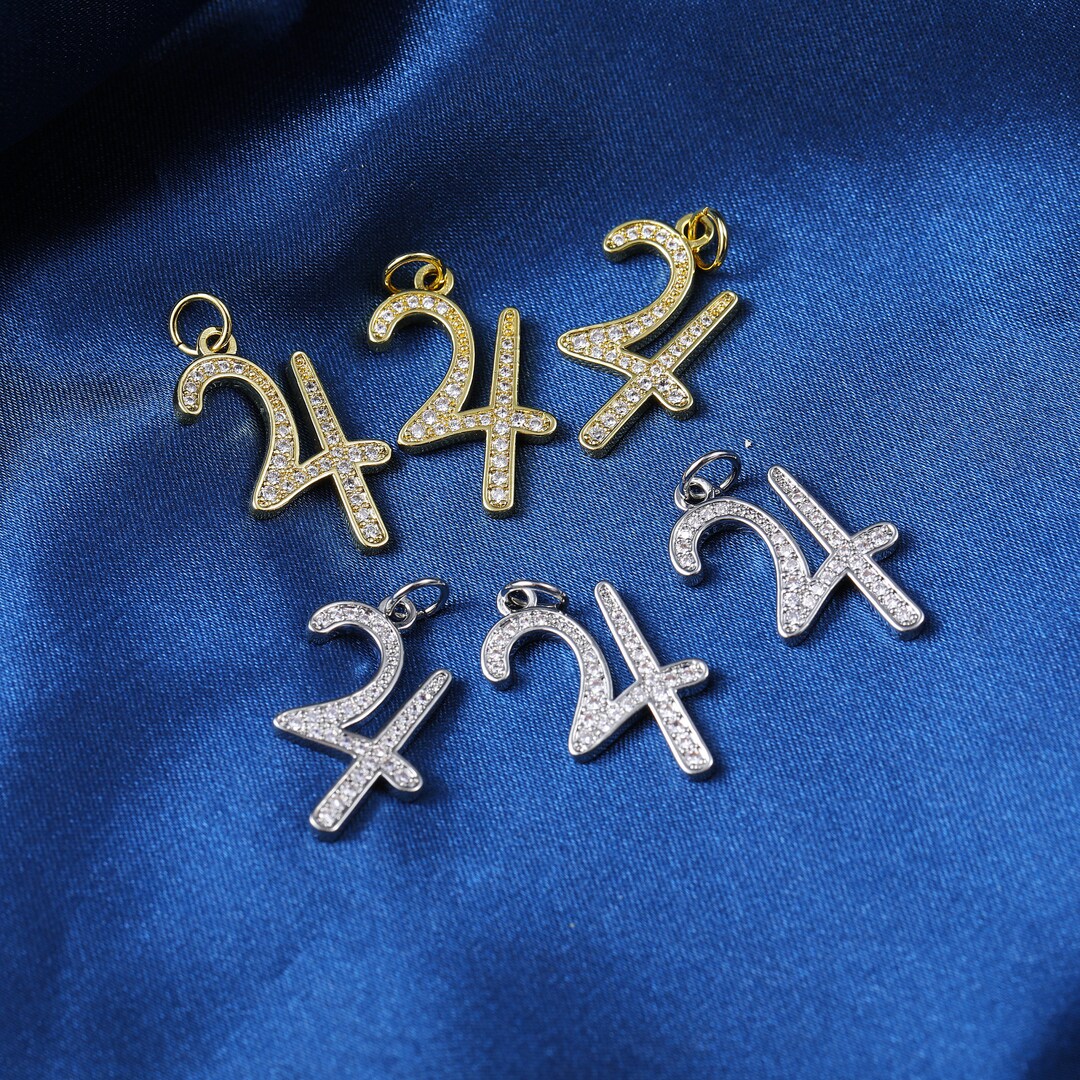 CZ Micro Pave Dainty Jupiter Symbol Charm Astrological Charm Planet ...