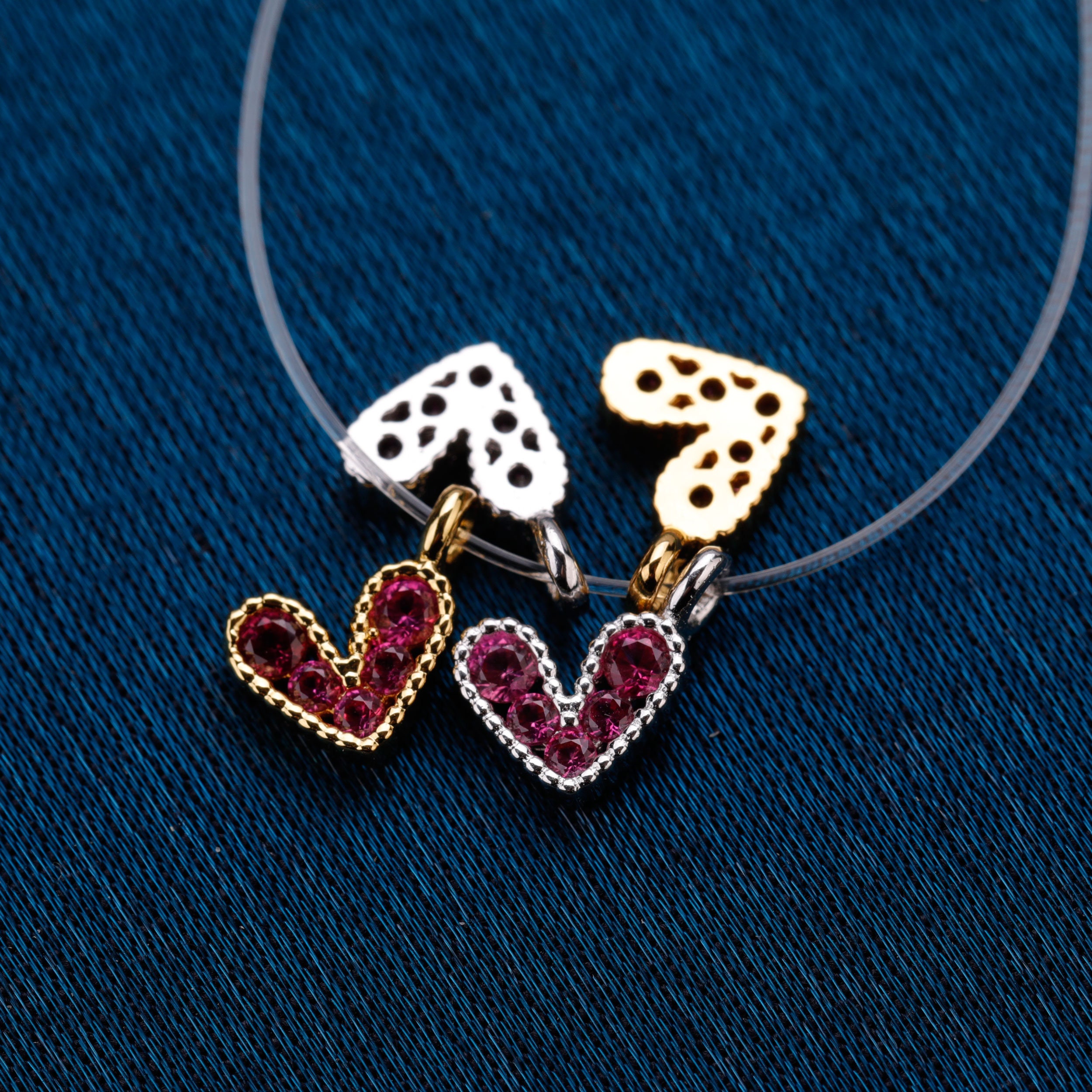 V Shape Heart Fuchsia CZ Micro Pave DIY Dangle Charms for - Etsy UK