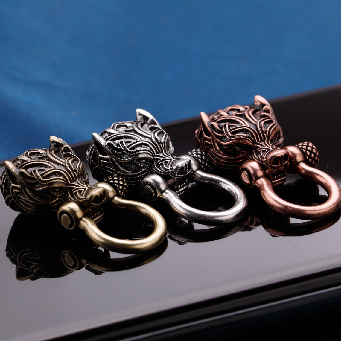 Wolf Head Paracord Clasp Brass Base Antique Silver Brass | Etsy