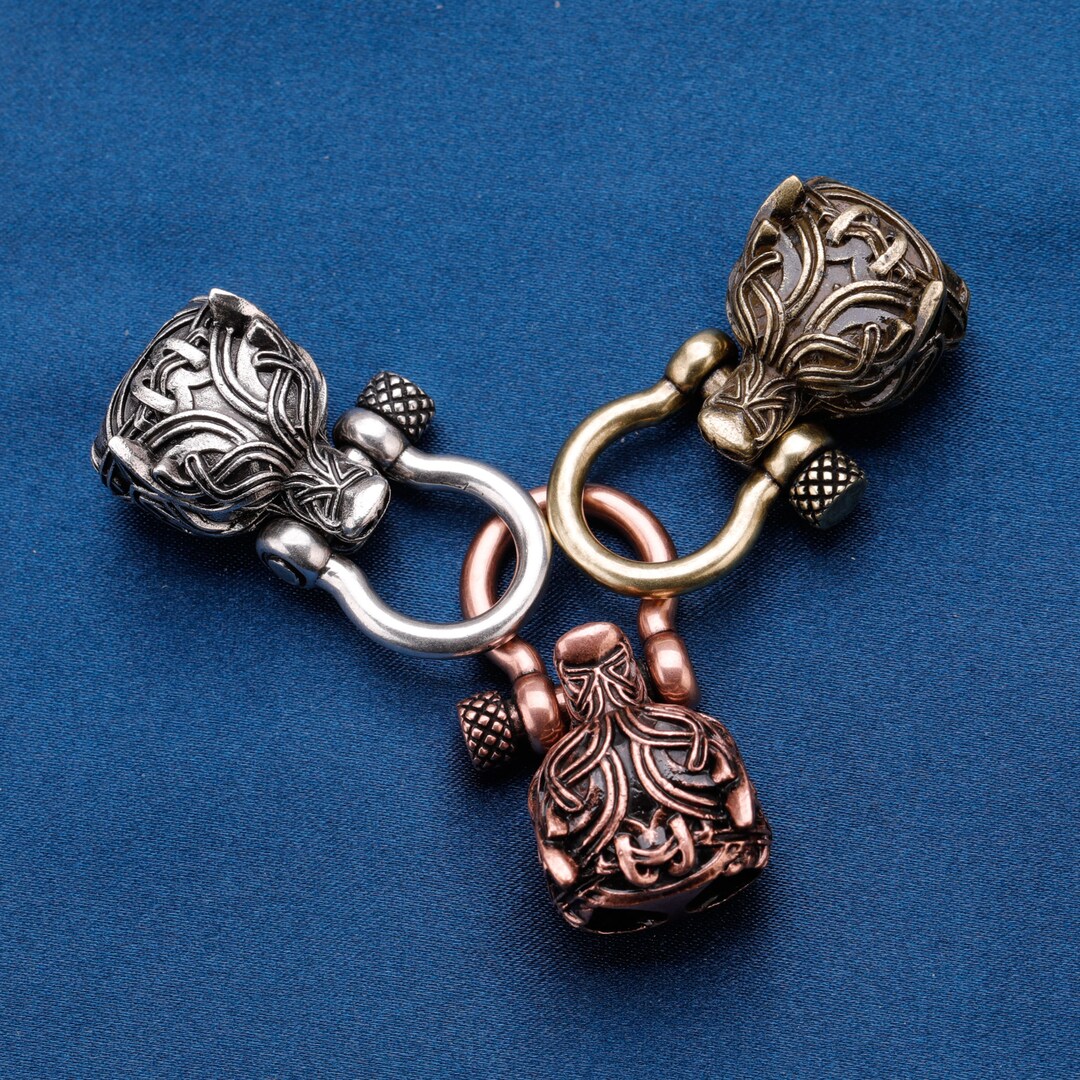 Wolf Head Paracord Clasp Brass Base Antique Silver Brass Copper for EDC ...