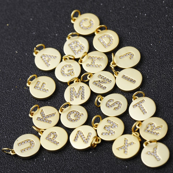 Gold Initial Pendant - Etsy