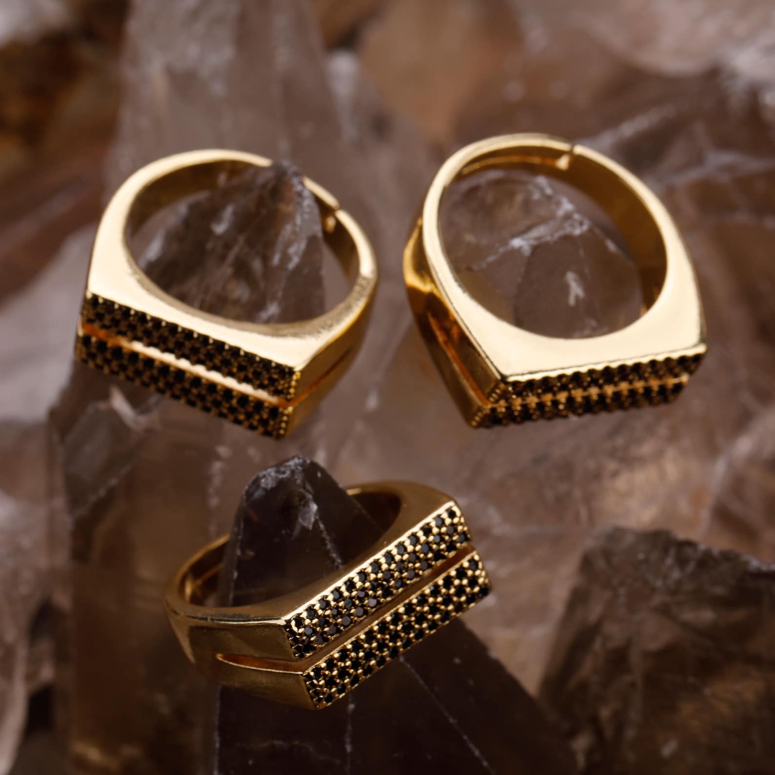 CZ Micro Pave Adjustable Gold Band Ring Fashion Ring Jewelry - Etsy