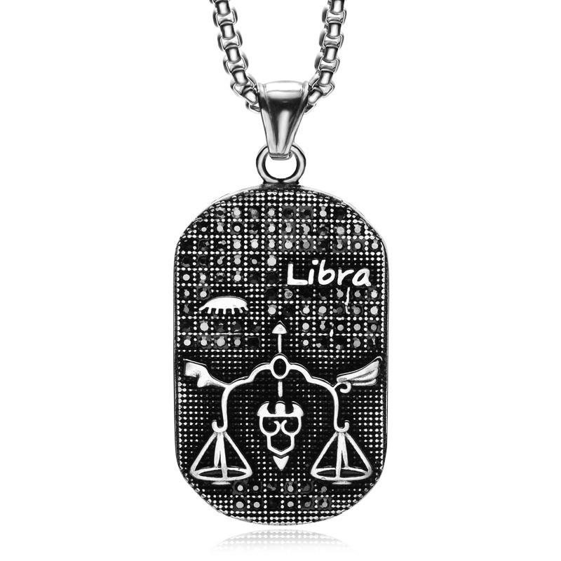 Hombres Libra zodiac 3D astrology signo collares etiqueta de | Etsy