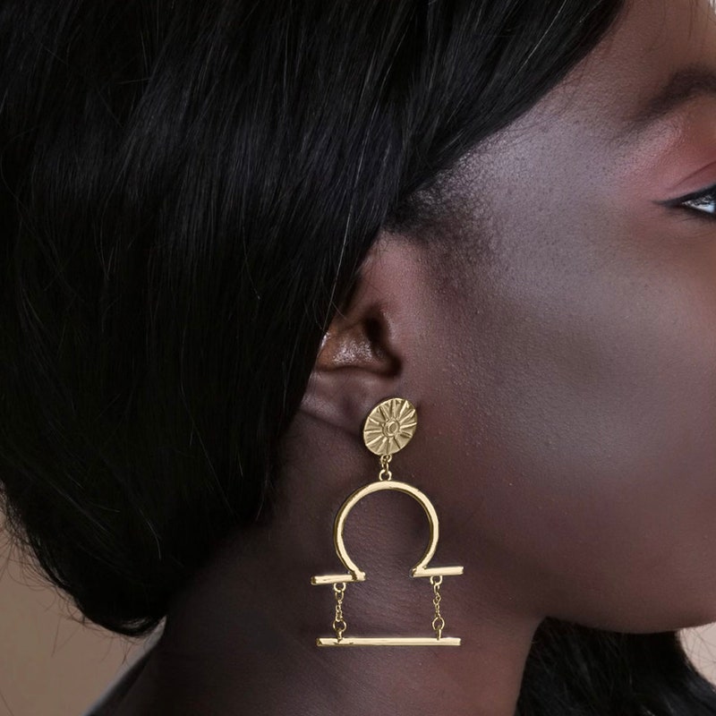Libra Earrings - Etsy