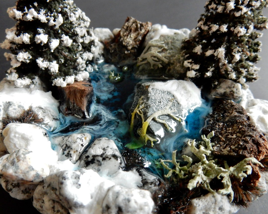 Winter Brook Diorama, Winter Lake, Glacier Lake Diorama, Winter Diorama ...