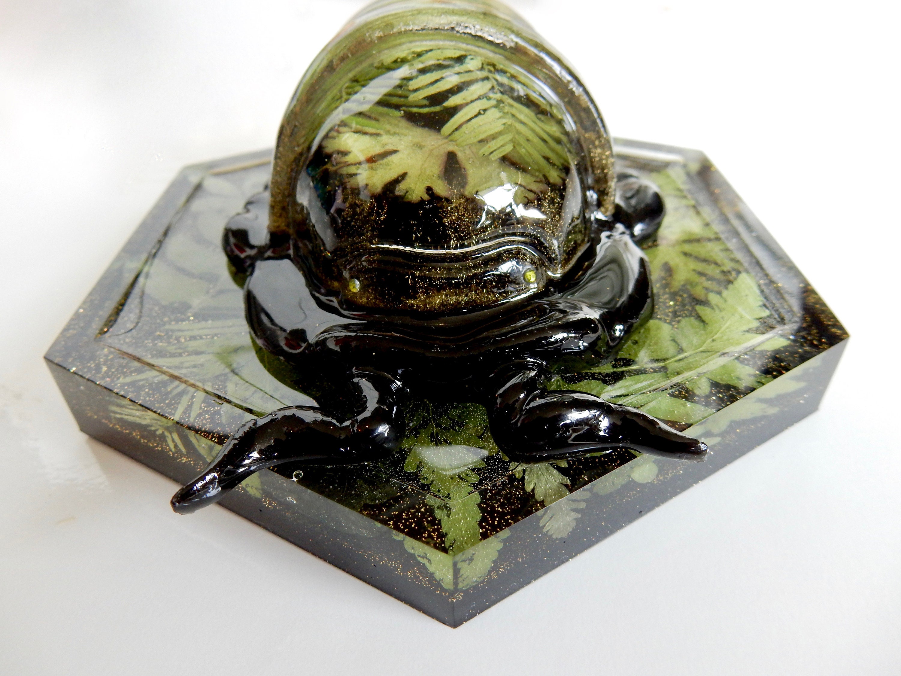 Dried Leaves Isopod Figurine, Pill Bug Art, Gold Isopod Art, Forest ...