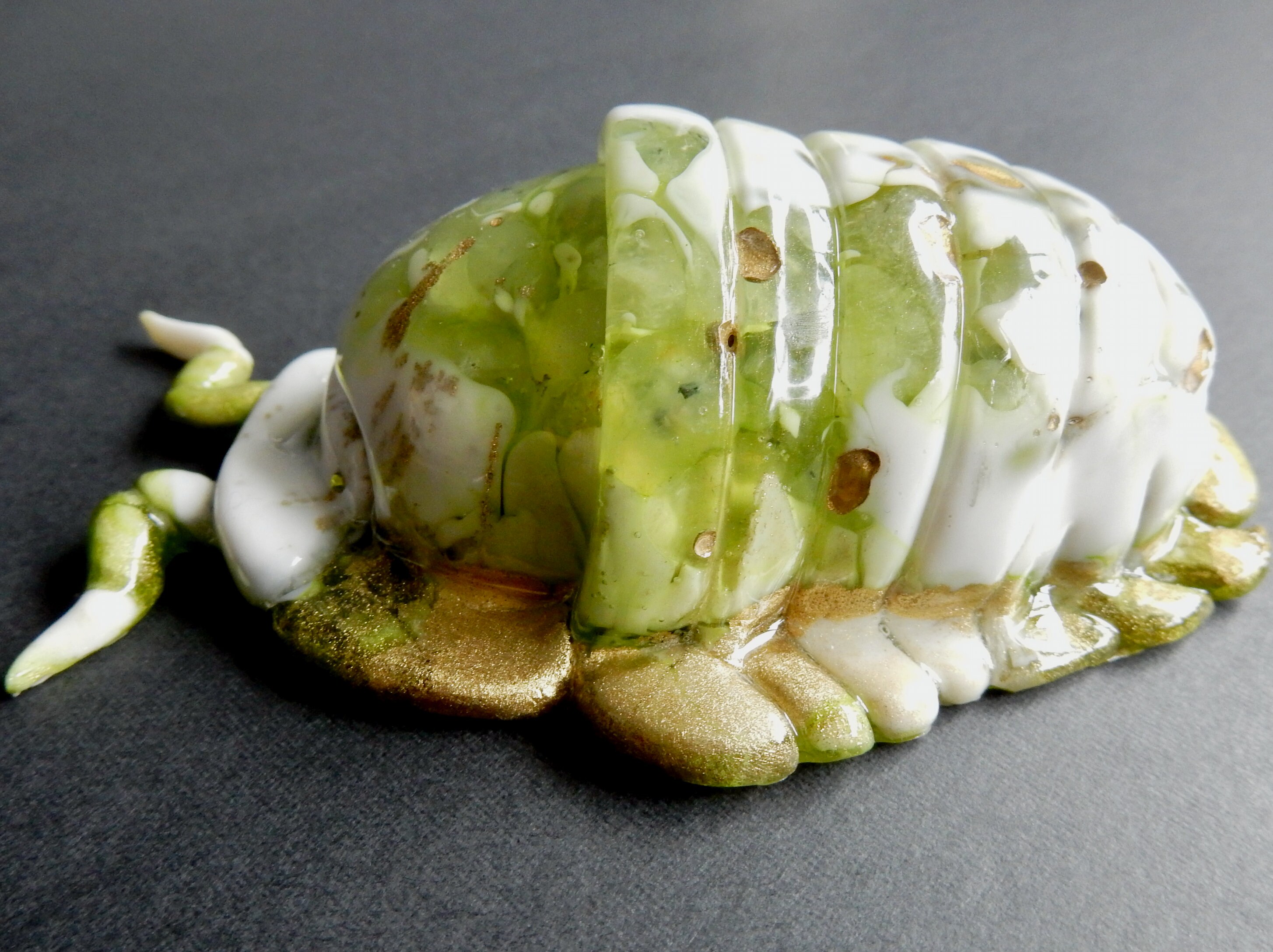Prehnite Isopod Figurine Pill Bug Art Isopod Art Isopod - Etsy