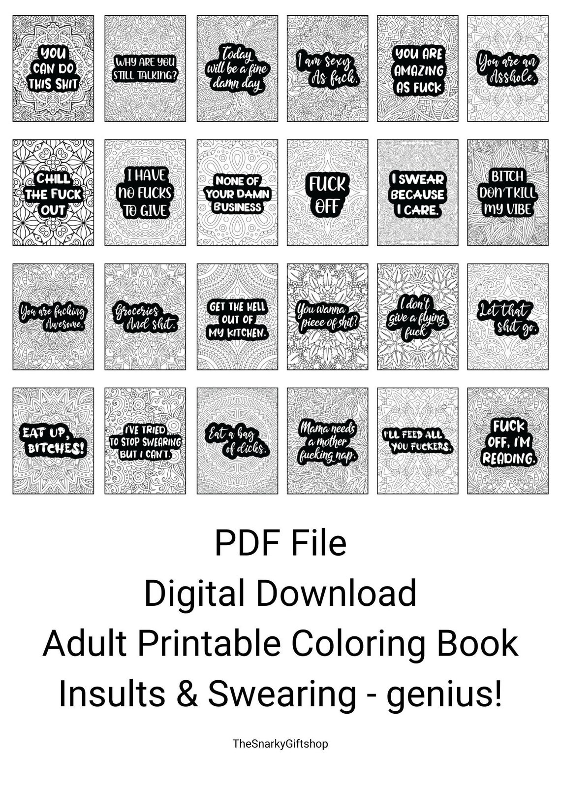 Coloring and Insults Printable Adult Coloring Pages Rude Coloring ...