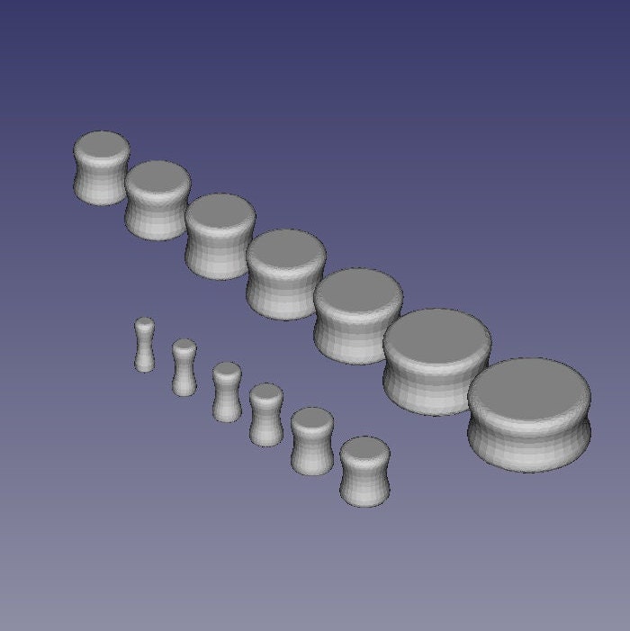 3D Printable Solid Ear Lobe Plugs STL - Etsy