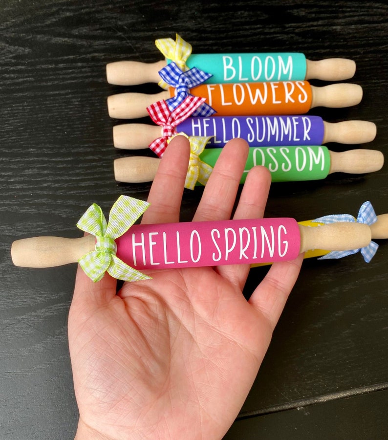 Mini Rolling Pins Spring Rolling Pins Spring Farmhouse - Etsy