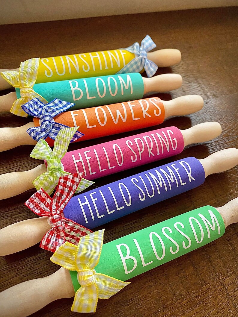 Mini Rolling Pins Spring Rolling Pins Spring Farmhouse - Etsy