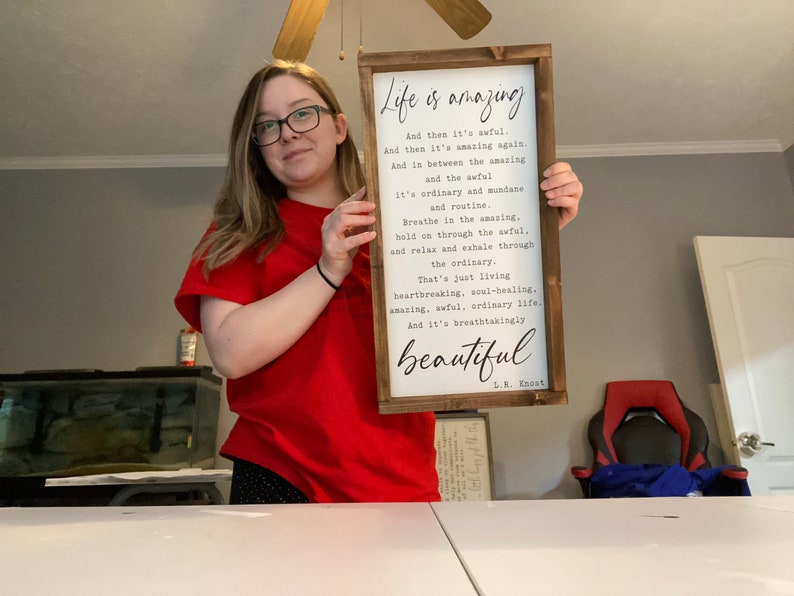 Large Life is Amazing Wood Sign Life is Beautiful Sign LR - Etsy