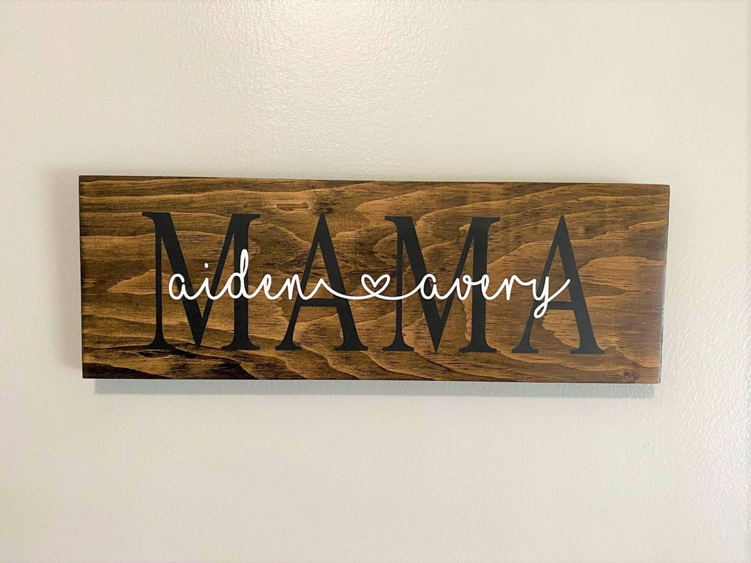 Letrero personalizado de mamá, letrero de mamá de madera personalizado ...
