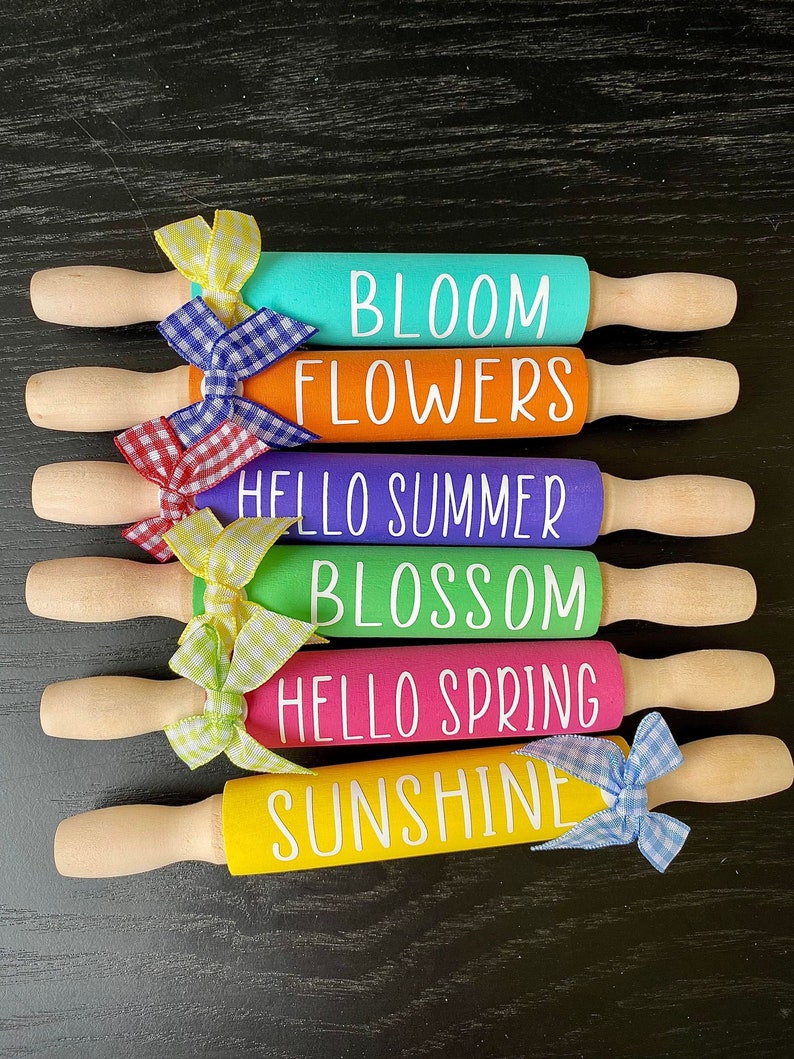 Mini Rolling Pins Spring Rolling Pins Spring Farmhouse - Etsy
