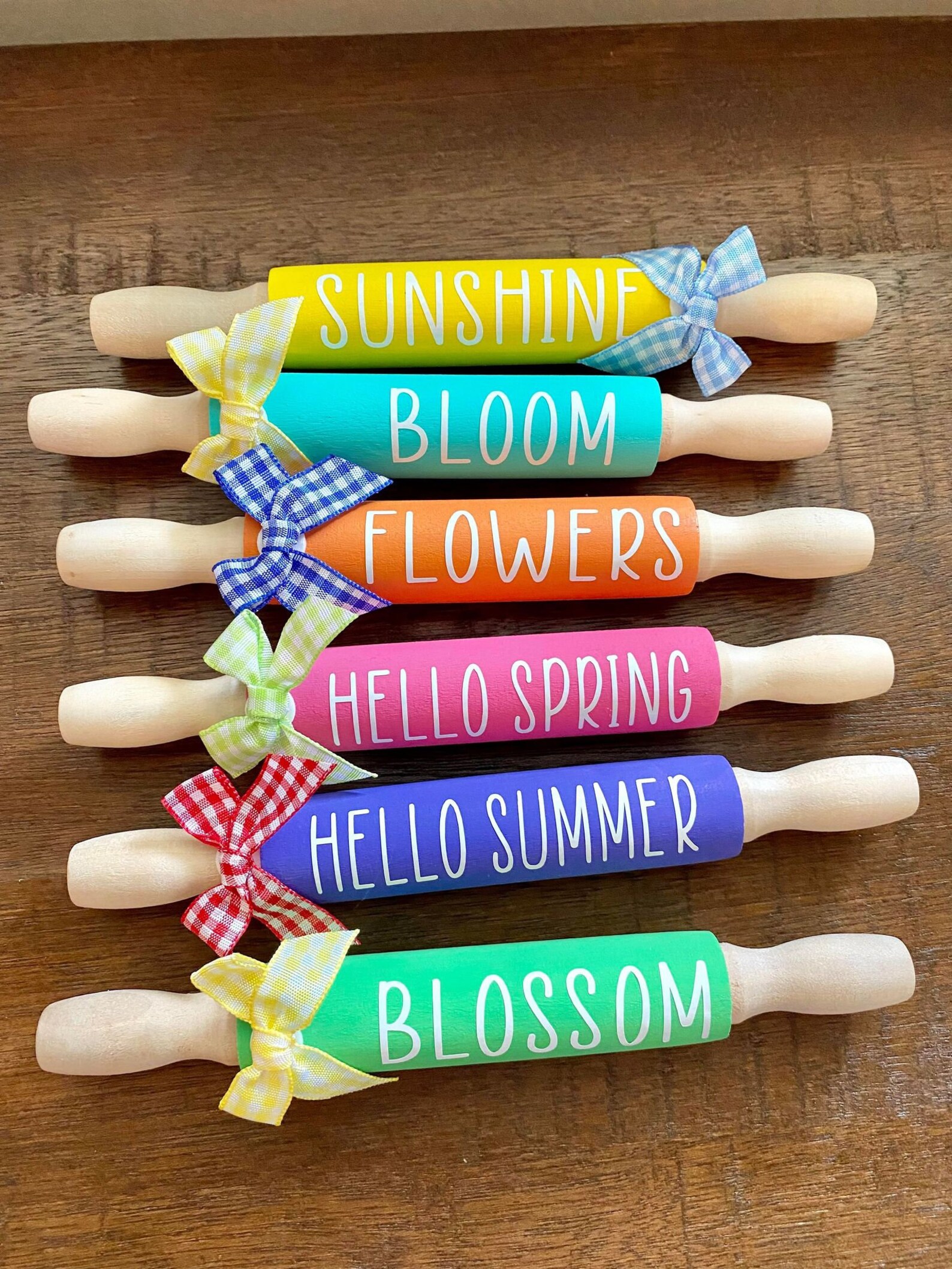 Mini Rolling Pins Spring Rolling Pins Spring Farmhouse - Etsy