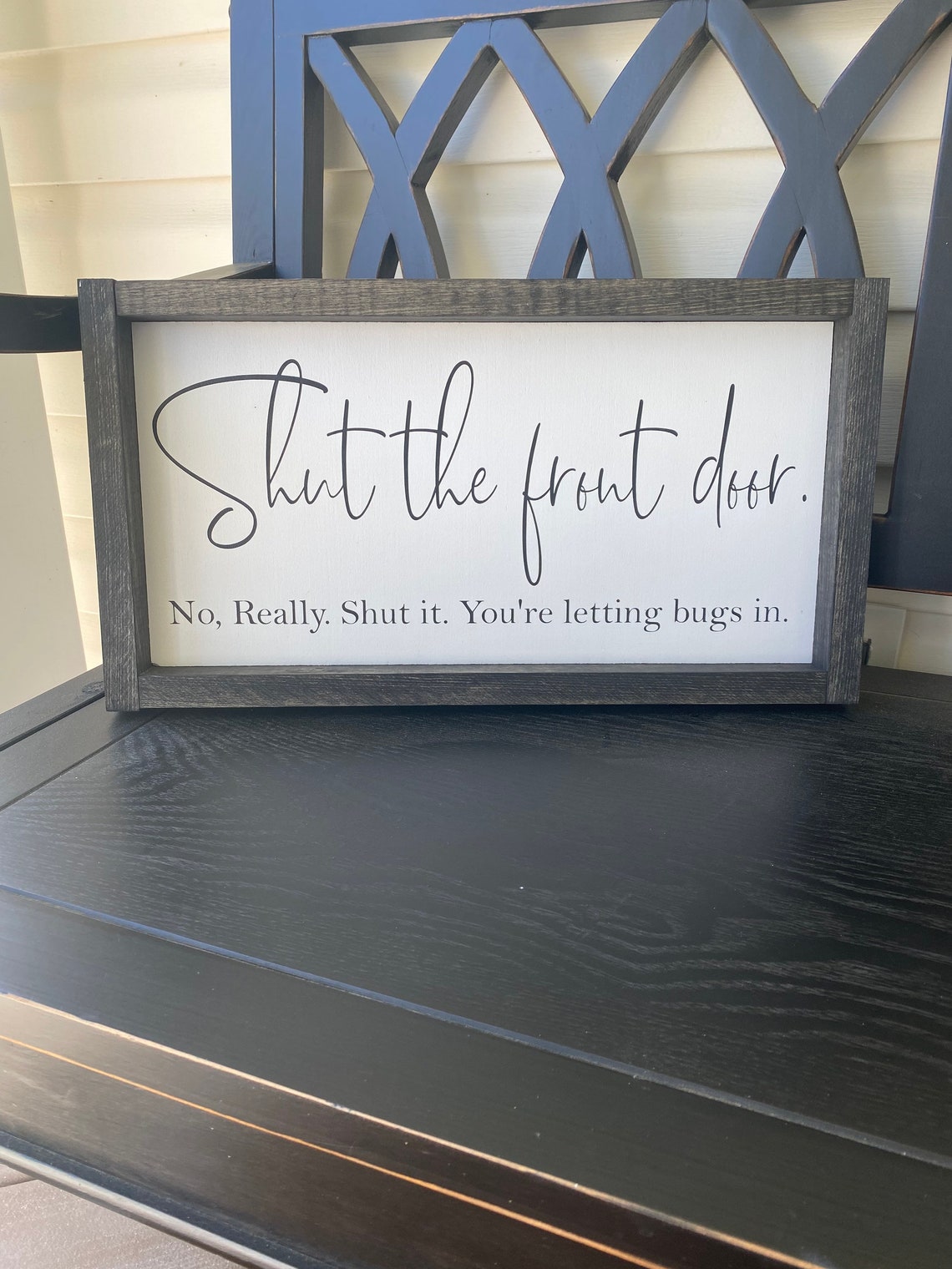 Shut the Front Door Sign Farmhouse Wood Sign Housewarming - Etsy