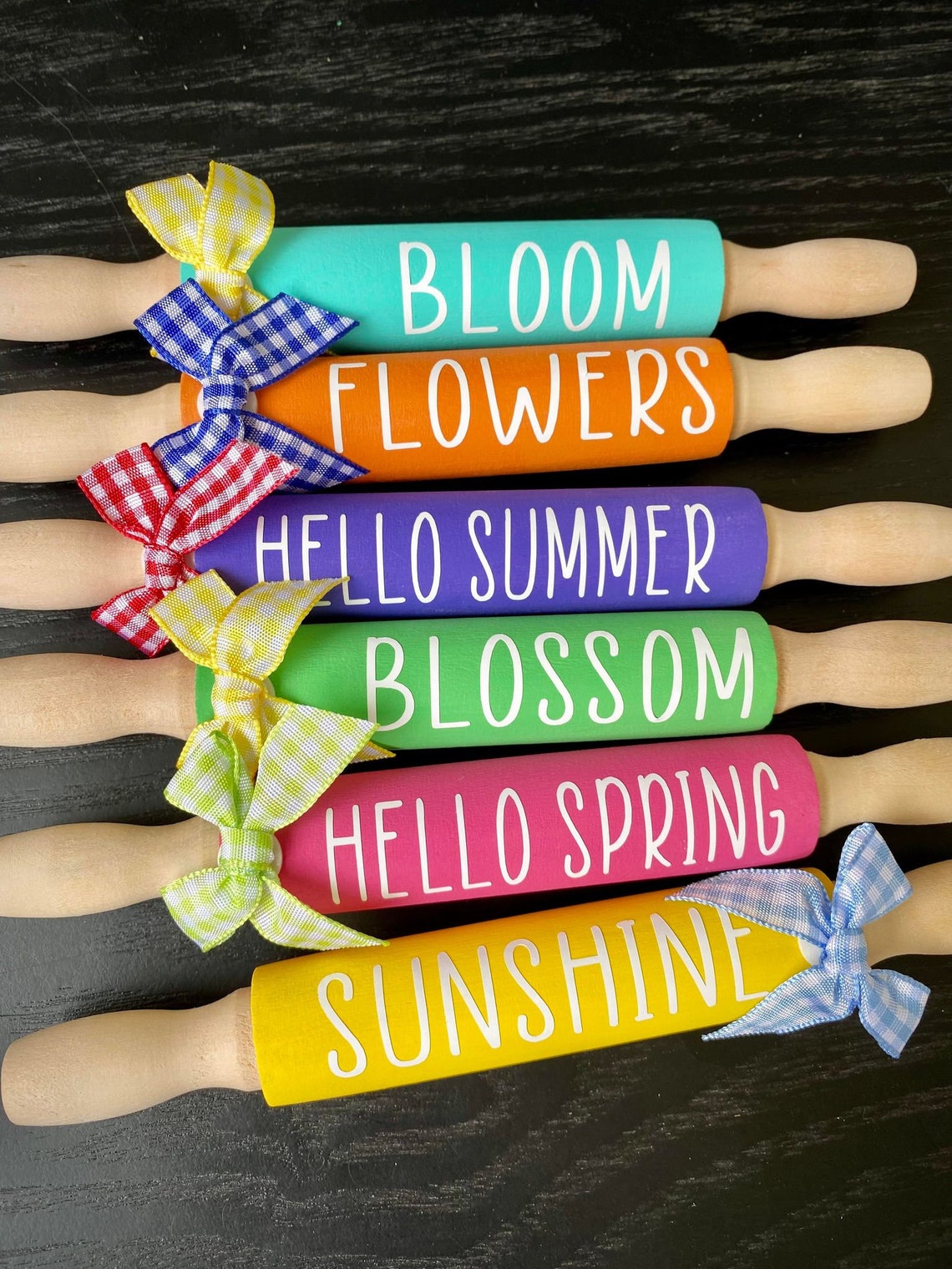 Mini Rolling Pins Spring Rolling Pins Spring Farmhouse - Etsy