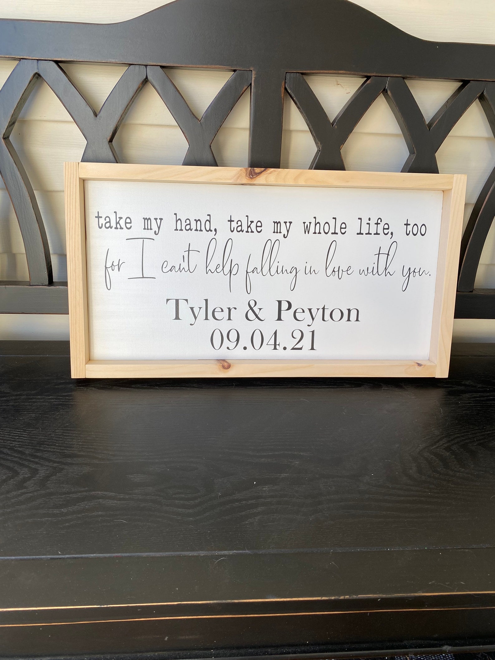 Large Take My Hand Take My Whole Life Too Sign Framed Wood | Etsy