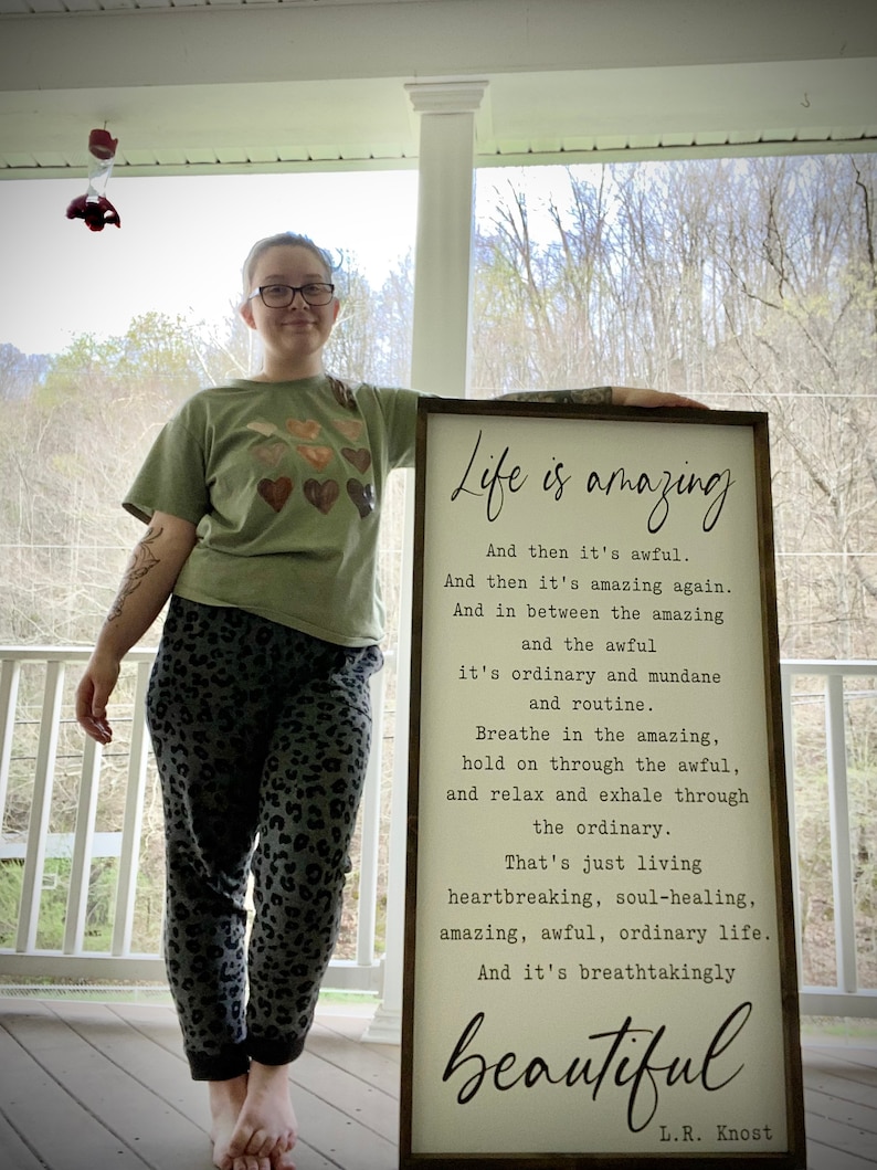 Large Life is Amazing Wood Sign Life is Beautiful Sign LR - Etsy
