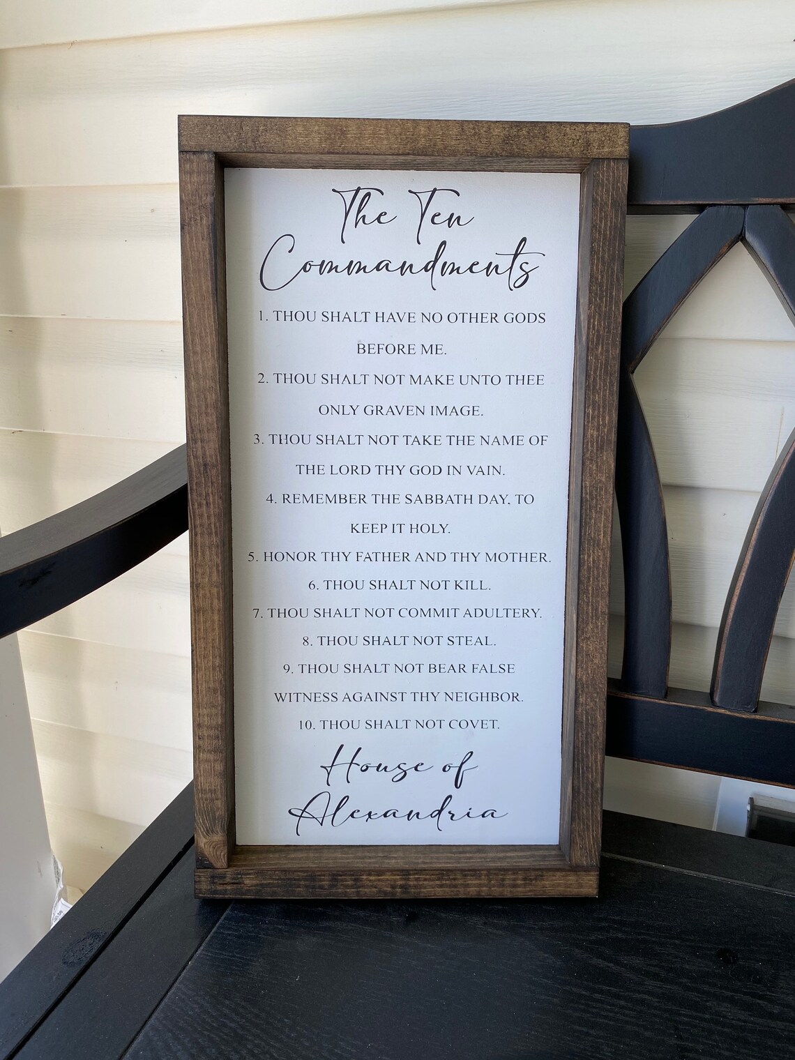 The Ten Commandments Sign Religious Wall Decor Framed Wood - Etsy