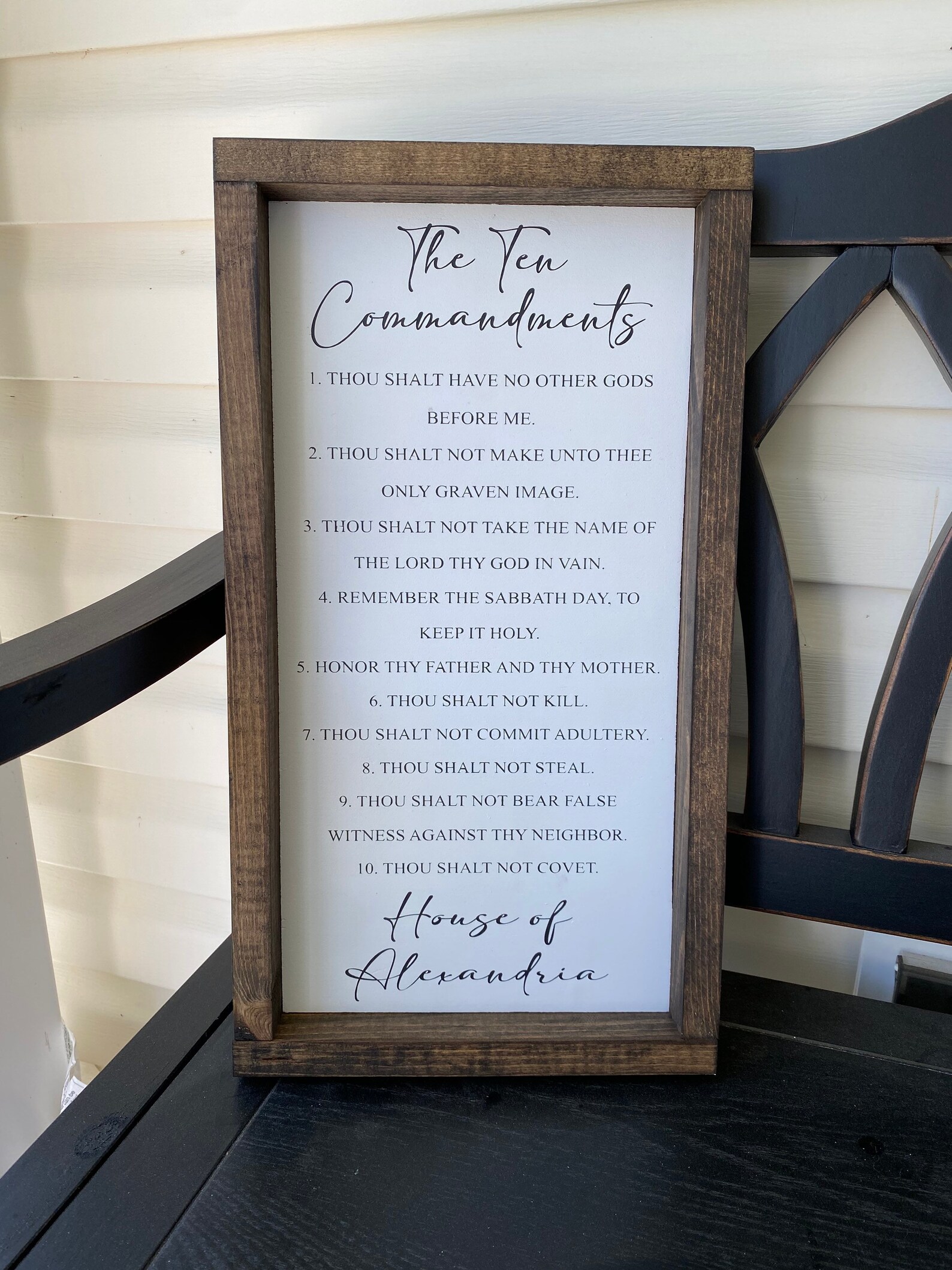 The Ten Commandments Sign Religious Wall Decor Framed Wood - Etsy