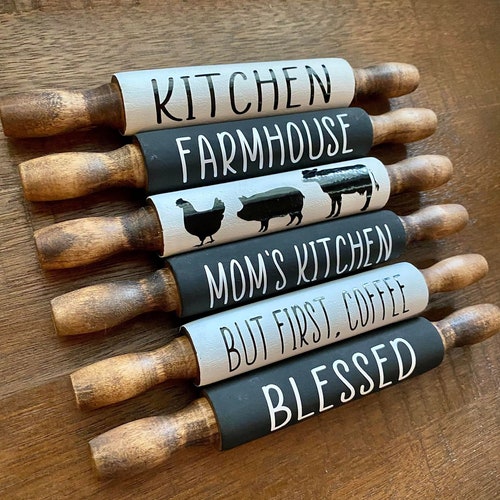 Mini Rolling Pin Tiered Tray Decor Farmhouse Tiered Tray - Etsy