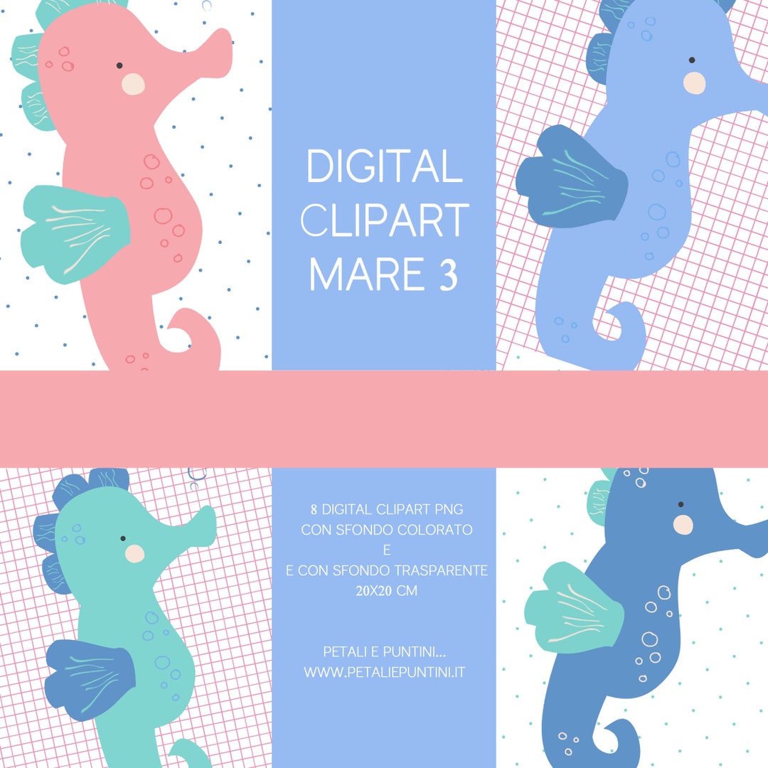 DIGITAL CLIPART MARE3 Seahorses - Etsy